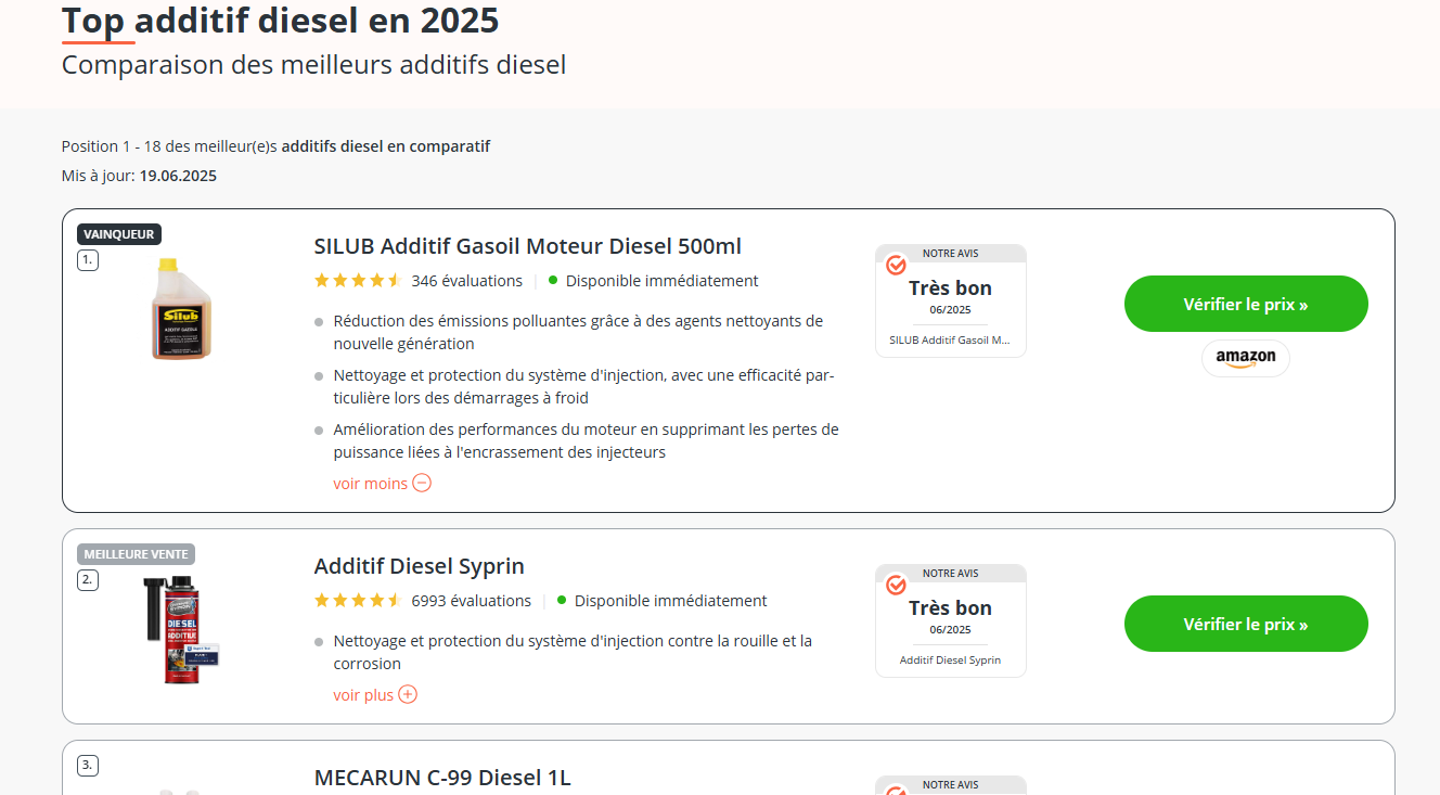 Quel est le meilleur additif pour moteur diesel ? [2026 ]
