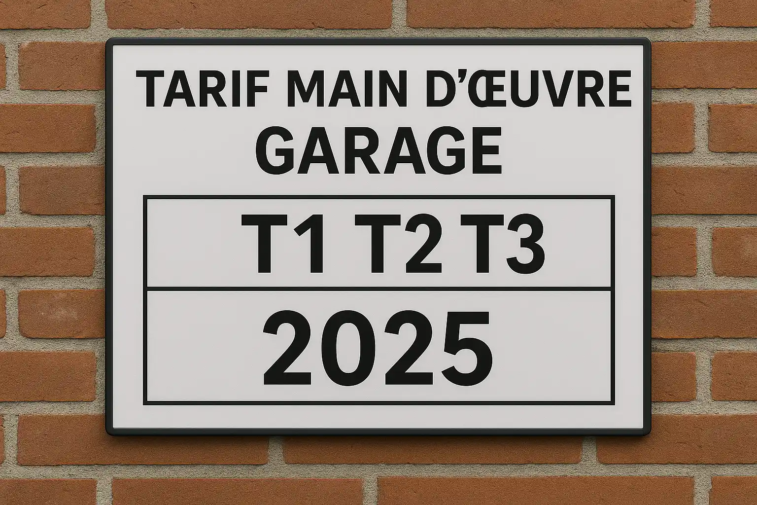 Tarif Main Doeuvre Garage T1 T2 T3
